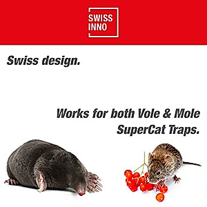 SWISSINNO Install Kit for Mole and Gopher Traps SuperCat. 25 cm Tunnel-locating Probe + Serrated-edge Cutter for 6 cm dia. hole. European Design, Easy to Use, Safe and Reusable. 2-piece Set x 1