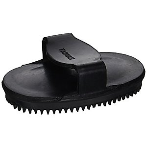 Horse & Livestock Prime 54056 054056 Soft Rubber Curry Brush for Horses, Black, Small