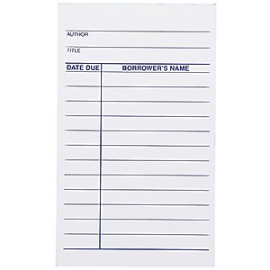 School Smart 1485890 Circulation Date Due Cards, 3 x 5 Inches, White, Pack of 500