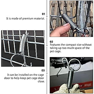Hemobllo 10PCS Metal Finger Spring Latch Hook for Fixing Pet Cage Door for Wire Rabbit Cages Doors Bunnies Rodents Hamsters Squirrels Birds