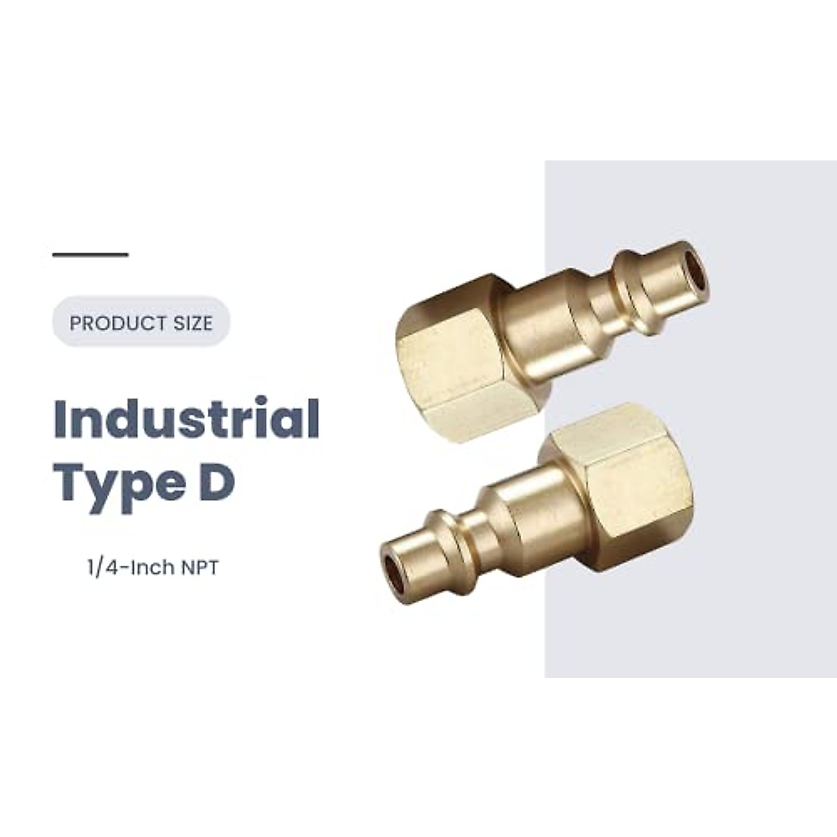 T TANYA HARDWARE Air Hose Fittings And Quick Connect Air Fittings, 1/4 Inch NPT Brass Female Air Coupler Plug (10 Piece) Industrial Type D, Air Compressor Fittings