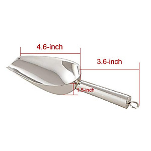 TeamFar Stainless Steel Ice Scoop, Small Metal Food Candy Scoop for Kitchen Bar Party Wedding - 6 Ounces