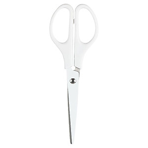 JAM PAPER Arts & Crafts Scissors - 6 3/4 Inch - White - Ergonomic Handle & Stainless Steel Pointed Tip Blades - Sold Individually