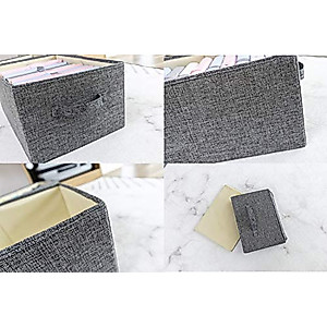 ALYER Collapsible Fabric Storage Organizer with Handles,Shelf Bins Box Container for Bedroom Office Closet Babies Nursery Toys Books Clothes (Beige)