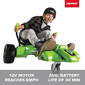 Huffy Green Machine Vortex 12V Battery Powered Ride On, Ideal for Ages 8+, Easy to Operate, Adjustable Frame, Endless Fun, Balanced Spins and Wheelies, 8 MPH, Max Weight 150 Pounds