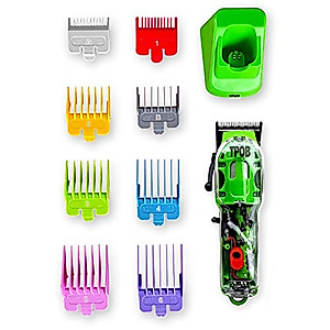 TPOB Slime 2 Professional Hair Clippers for Barbers - 6800 RPM Whisper Quiet Barber Clipper w/Color Coded Guide Combs & Fade Blade for The Closest Haircut and Beard Trim Hair Clippers for Men