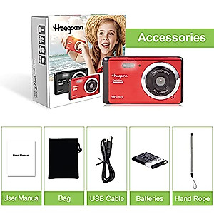 Digital Camera for Kids, HD Video Camera with 2.8" LCD Screen, Rechargeable Point and Shoot Camera, Compact Portable Cameras for Kids, Beginner, Students,Teens Gifts