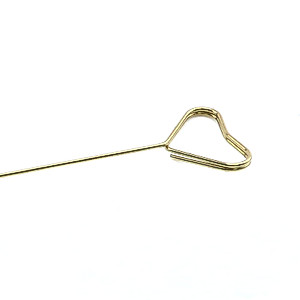 Bitray 10PCS Gold Floral Place Card Holder Pick Heart Shape Metal Wire Floral Place Card Holders