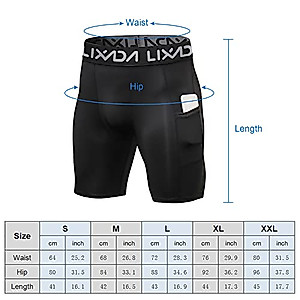 LIXADA Men's Compression Shorts Pants 3Packs, Performance Sports Baselayer Cool Dry Tights Active Workout Underwear
