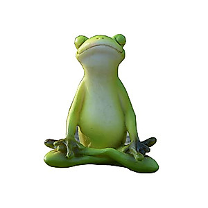 Gemmia Fairy Garden Miniature Frog Figurine - Mini Meditation Frog Statue