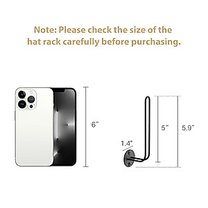 Mkono Hat Organizer for Baseball Caps, Set of 2 Wall Hat Rack 5 Inches Space Saving Holds 20 Caps Modern L -Shaped Hat Hooks Wall Mount Hat Holder for Closet Bedroom Storage, Small, Black