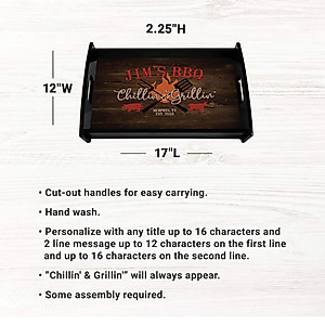 Let’s Make Memories Personalized Serving Tray - Chillin’ & Grillin’ - for Backyard Chefs - Unique Entertaining Essential - Customize Title, Message