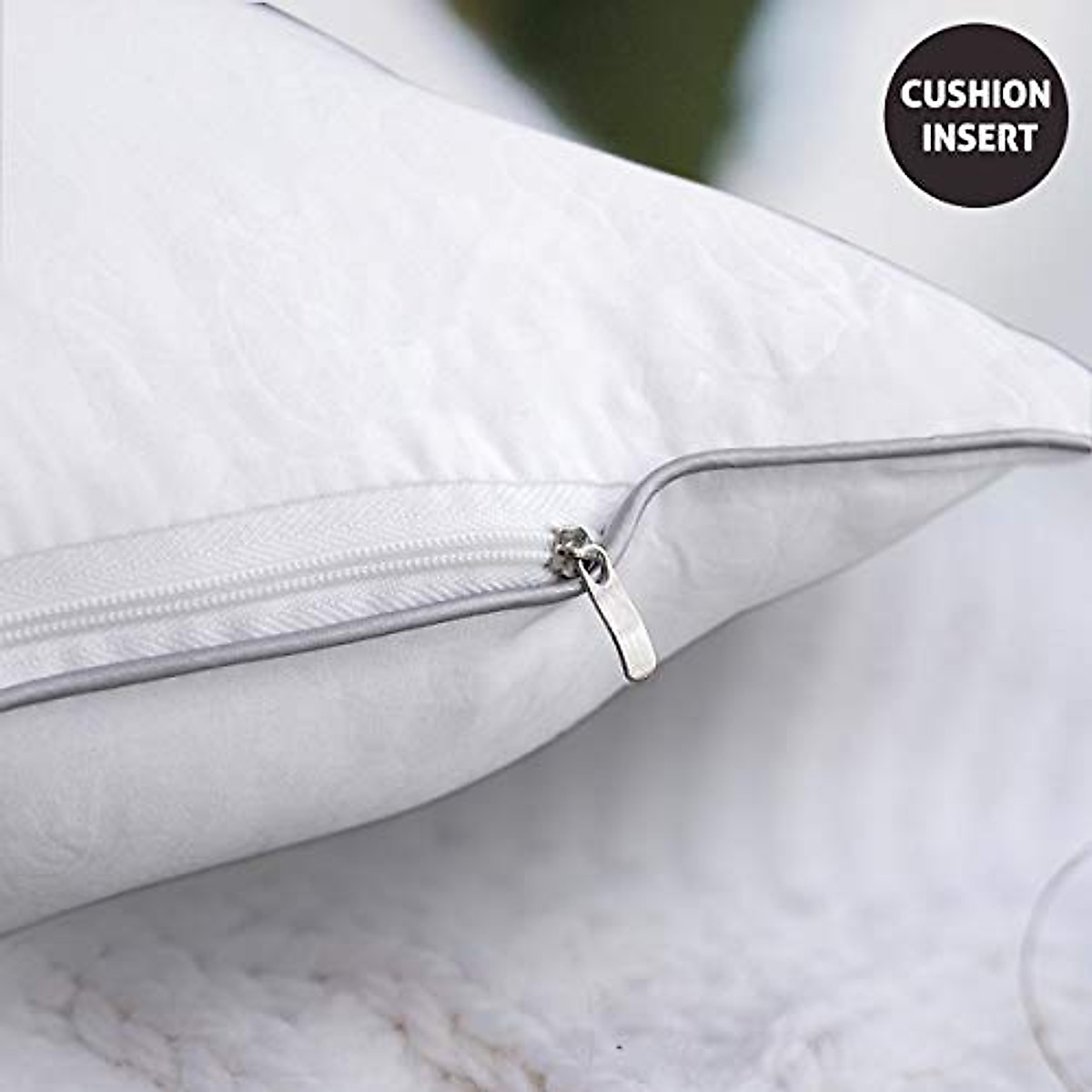 Comvi Cream Throw Pillows for Couch - Decorative Pillows, Inserts & Covers Set of 4 (2 Pillow Covers 18x18 + 2 Pillow Inserts 20x20)- Couch Pillows for Living Room - Velvet Sofa Pillows & Cushions