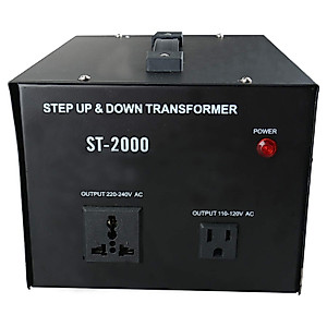 2000 Watt Step Up/Down 110V/220V Voltage Converter Transformer with Circuit Breaker Protection