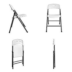 CoscoProducts COSCO Solid Resin Folding Chair, 4-Pack, White