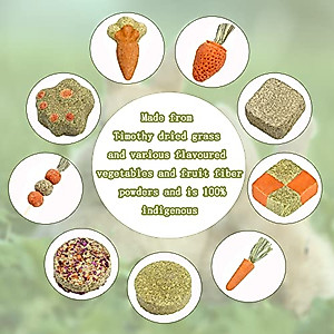 X-pet Rabbit Treats Guinea Pig Toys and Treats Bunny Chew Toys, Chinchilla Molar Toys, Timothy Hay Carrot Suitable for Guinea Pig, Hamster Chinchilla Rabbit Teeth Grinding and Chews