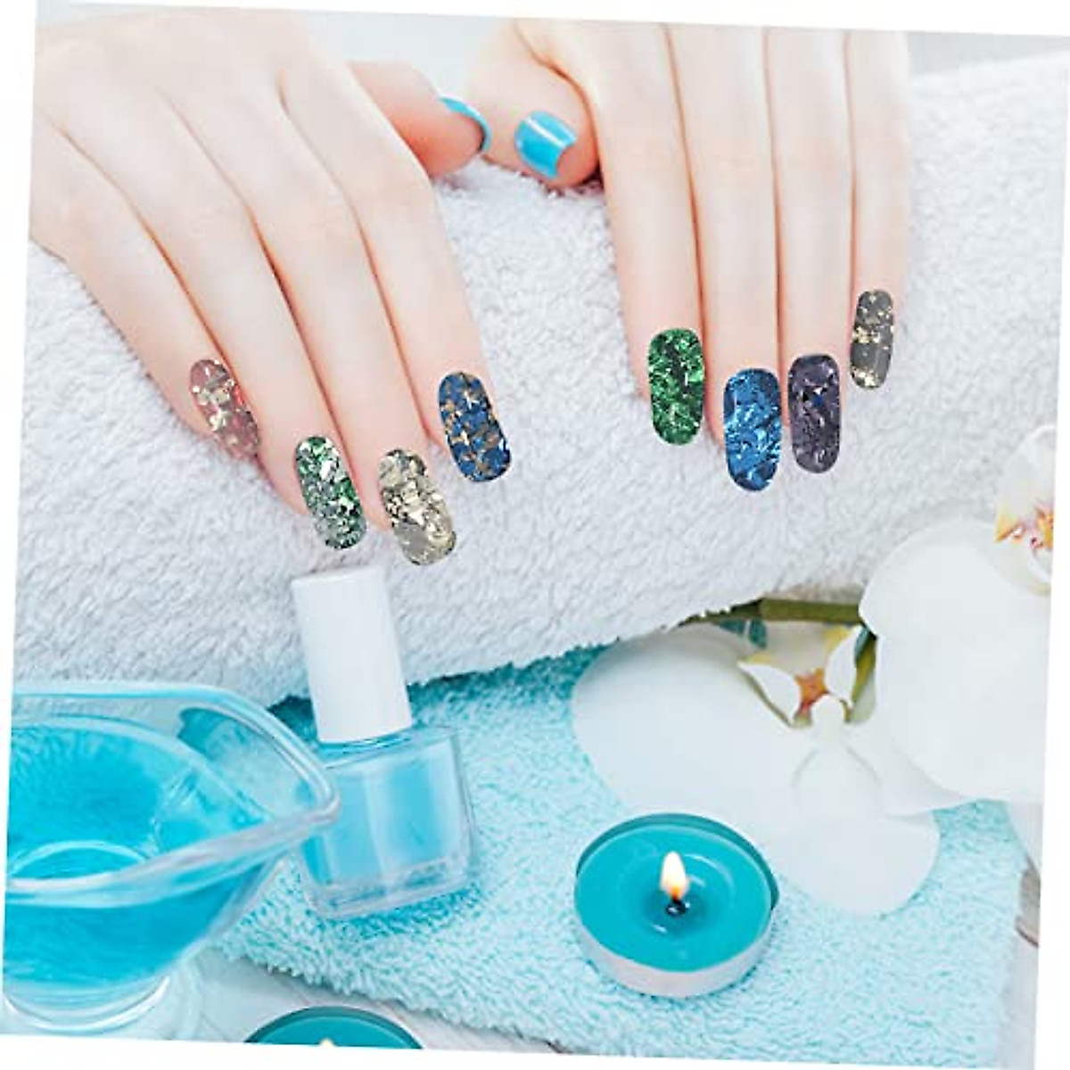 FRCOLOR 6 Boxes Nail Sequins Mettalic Nail Charm Nail Glitter Flakes Nail Art Sequin Nails Decoration Colored Aluminum foil Nail Art Decal Nail Decor Manicures Foils Accessories 3D Chunk