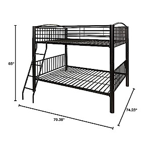 Powell Heavy Metal Bunk Bed, Full-Over-Full, Black