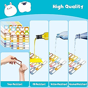 208 PCS Baby Food Labels, 26 Adorable Designs Removable Food Name Stickers Self-Adhesive Water/Oil/Tear Resistant for Baby, Kids, Toddlers Food Containers, Water Bottles, School Supplies, Mason Jars