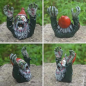 SDASF ZWFDC Resin Zombie Gnomes Garden Gnomes Garden Decor, for Garden Sculptures & Statues Outdoor Decorations for Patio Walking Dead Gnome Zombie Gnome- 4.13inch