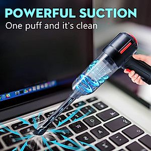 PeroBuno 3-in-1 Computer Vacuum Cleaner - Air Duster - for Keyboard Cleaning - Cordless Canned Air - Powerful 45000RPM - Energy-Efficient - Compressed Air