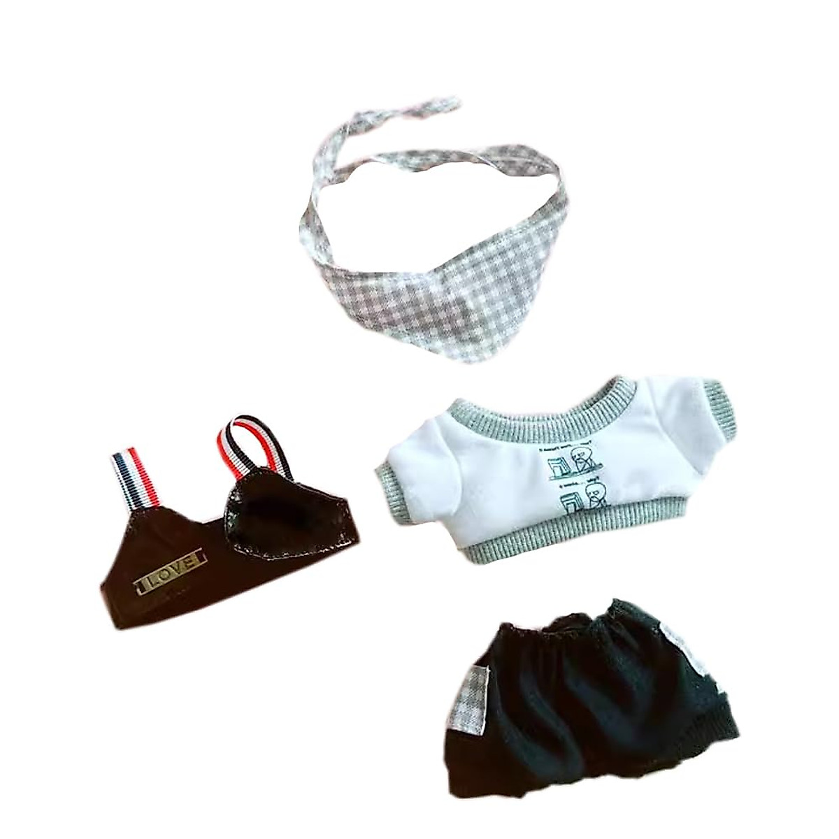 niannyyhouse 20cm Plush Doll Clothes Loose Scarf Vest T-Shirt Pants 8in Soft Stuffed Plush Toy Accessories Dress Up