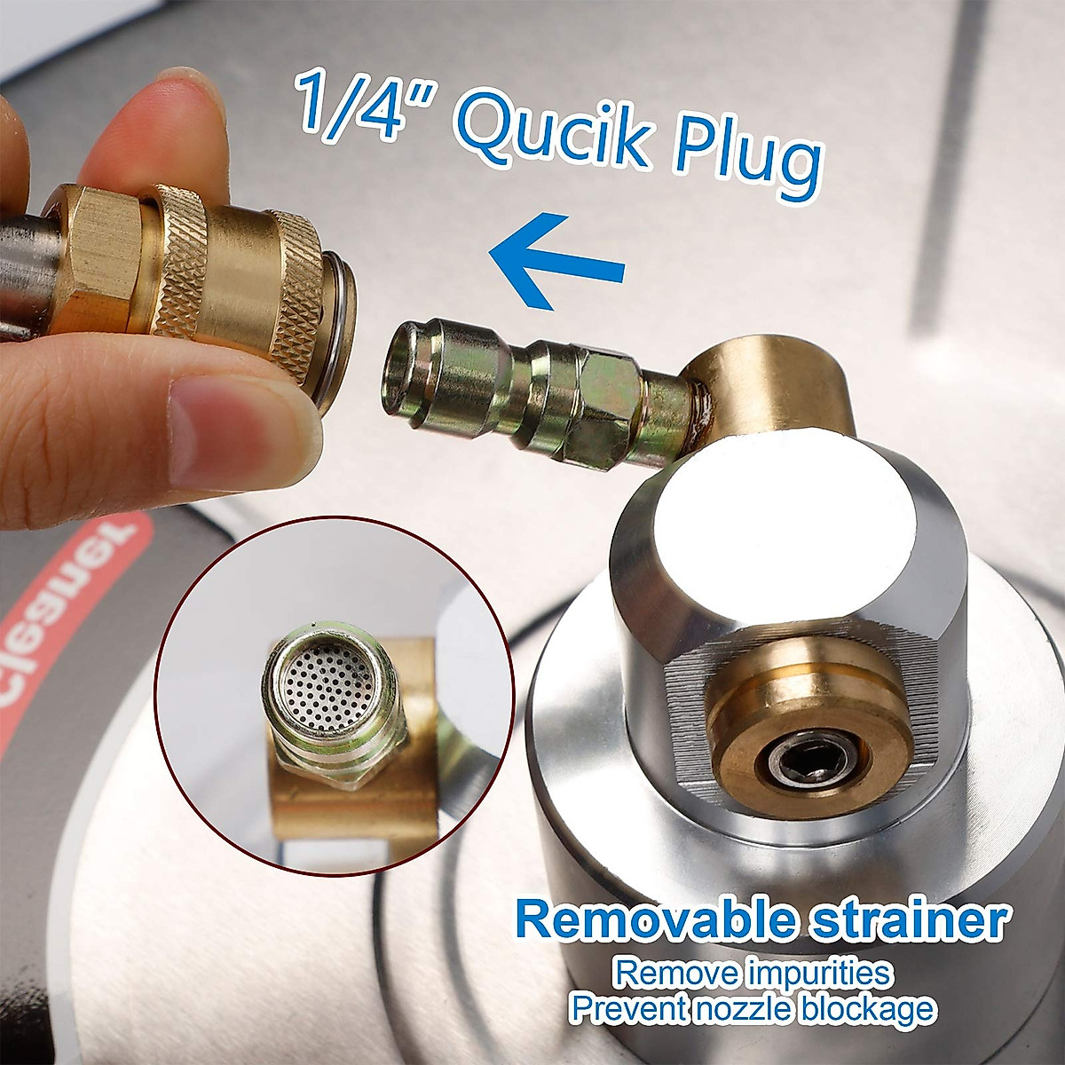 Twinkle Star 15" High Pressure Washer Surface Cleaner with 3 Wheels, Stainless Steel Housing & 1/4" Quick Connector, Power Washer Accessories; 2 Extension Wand, 2 Replacement Nozzles, 4000 PSI