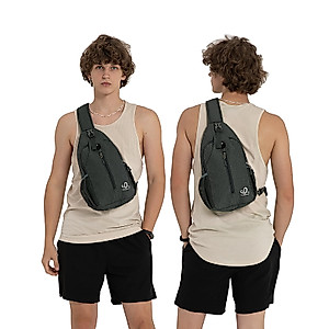 WATERFLY Crossbody Sling Backpack Sling Bag Travel Hiking Chest Bag Daypack