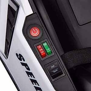 Aosom 24V 7.5 MPH Electric Go Kart with Adjustable Seat, Drifting Car Battery Powered Ride on Toy Outdoor with Slow Start, Button Start, Music, Honking Horn, Lights, for 6-12 Years Old, White