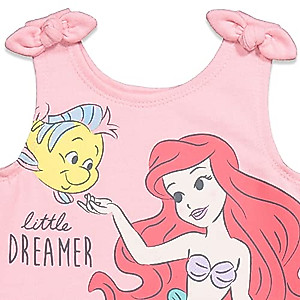 Disney Princess Ariel Infant Baby Girls French Terry Snap Sleeveless Romper & Headband 12 Months