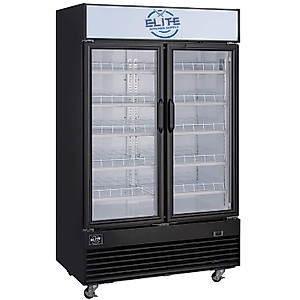 Elite Kitchen Supply Commercial ETL NSF 47" 34.4 cu. ft. Display Merchandiser Refrigerator with Glass Doors in Black