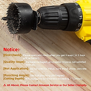 KATA Hole Saw Set 20PCS Hole Saw Kit with 3/4"-6"(19-152mm) 13PCS Saw Blades, 2 Mandrels, 3 Drill Bits, 1 Installation Plate, 1 Hex Key, Ideal for Soft Wood, Plywood, Drywall, PVC