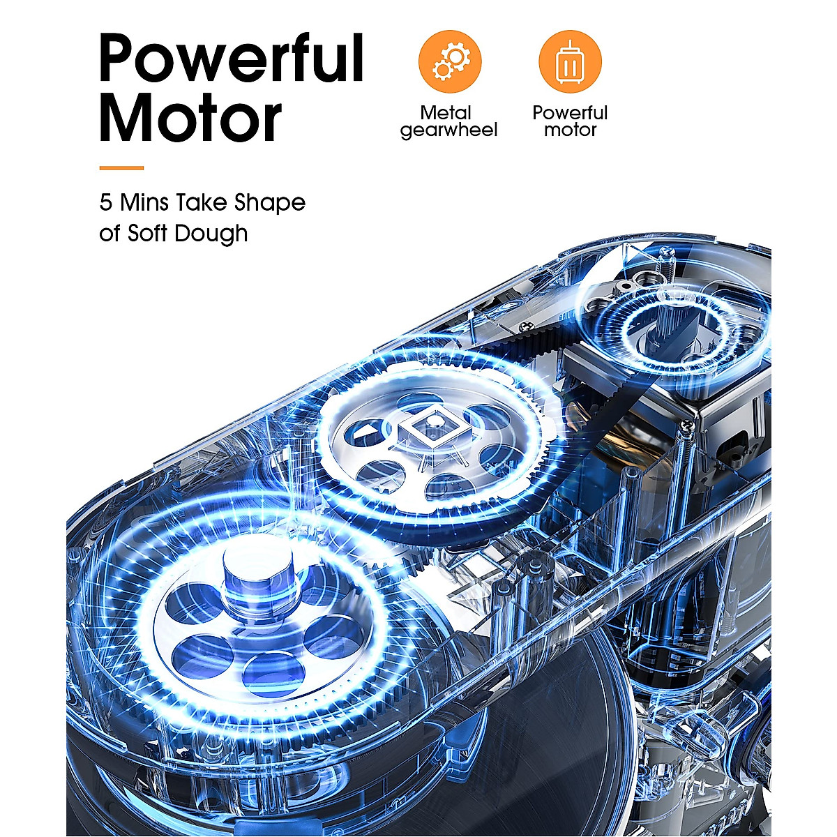 3-IN-1 Electric Stand Mixer, Facelle 6 Speed Kitchen Mixer with Pulse Button, Attachments include 6.5QT Bowl, Dishwasher Safe Beater,Dough Hook,Whisk,Splash Guard for Dough,Baking,Cakes,Cookie (Black)