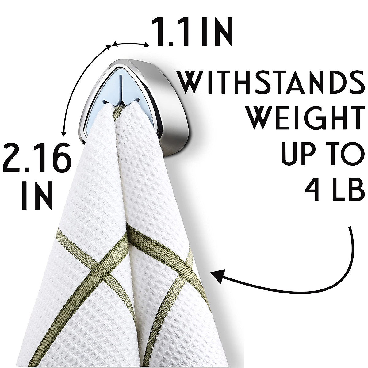 Adhesive Kitchen Towel Holders That Really Work - 3-Pack Bathroom Towel Holders which Hold Up Towels - for Kitchen Bathroom Home Storage Better Alternative to Towel Hooks- Kitchen Towel Hooks Blue