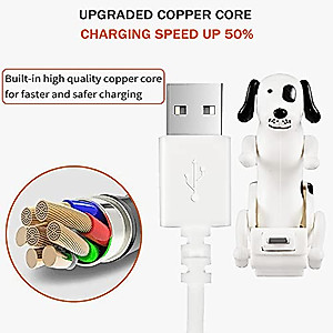 3HQ Funny Humping Dog Phone Charger for iPhone 14/13/12/11 and More, Upgraded Fast Charger Touch Dog That Moves USB Lightning Cable (4ft) - White