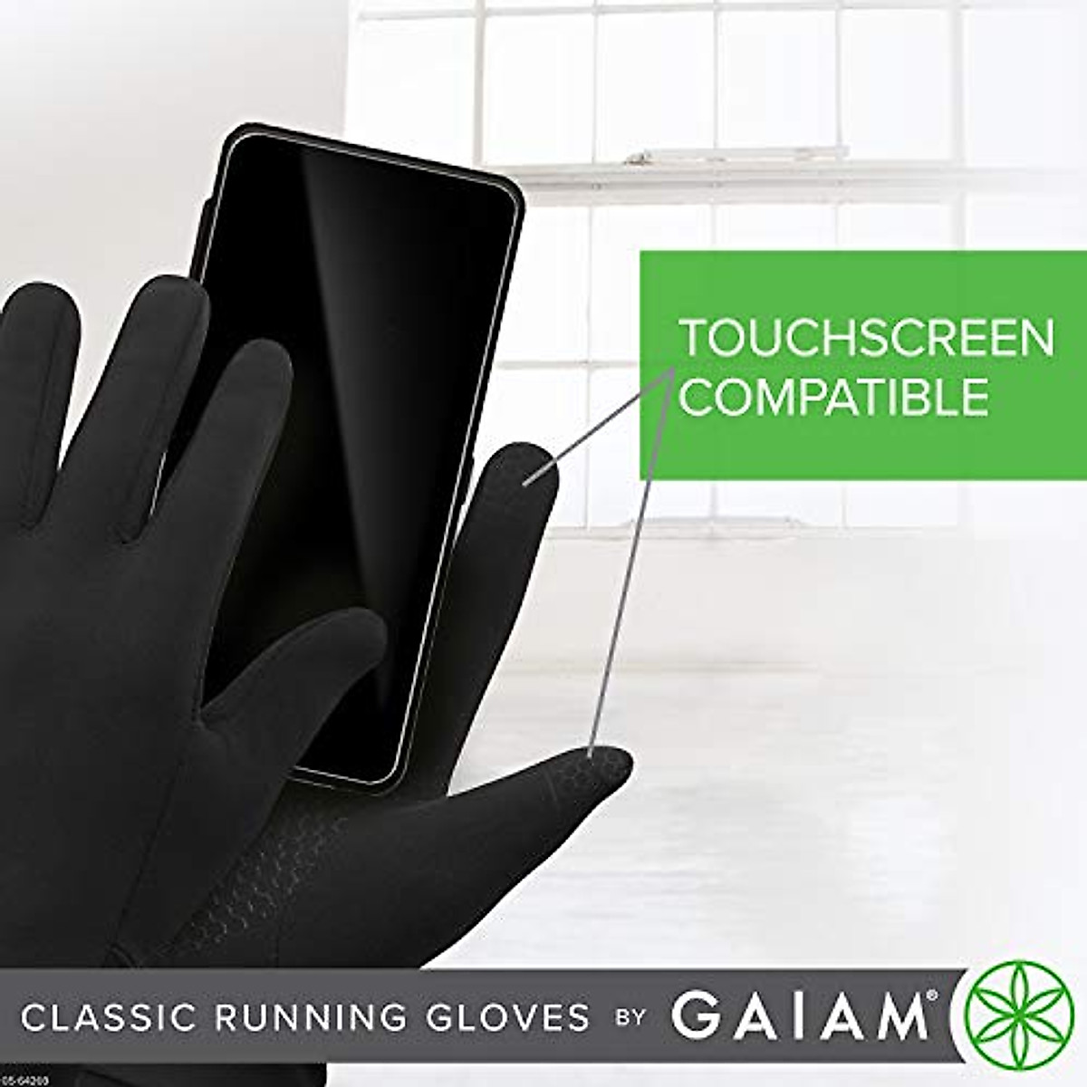 Gaiam Running Gloves Womens Classic Touchscreen Compatible - Lightweight Winter Running Gear for Women - Walking, Running, Hiking, Biking/Cycling, Workout, Exercise/Fitness (S/M)