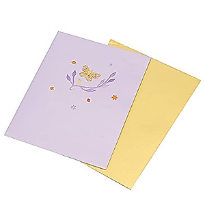 Bajayvovo Purple Butterfly Birthday Pop Up Card, Butterfly Flower 3D Greeting Card Butterfly Gift for Women Wife Girl Daughter, Mothers Day Thinking of You Anniversary, All Occasion