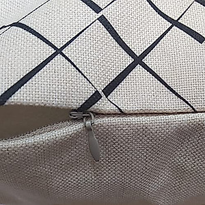 Outdoor Throw Pillow Covers 18x18 Waterproof Farmhouse Boho Spring Summer White Beige Black Patio Decorative Linen Square Modern Floral Line Geometry Stripe Courtyard Garden Sofa Chair Couch set of 4