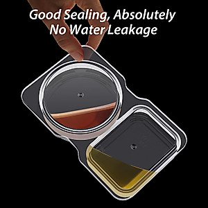 Double Compartment Condiment Containers with Lids, 2024 New Disposable 2 Compartment Snack Containers, Portion Cups Reusable Plastic Snack Container for to-go Sauce, Sampling, Travel Snack - 8 Pcs