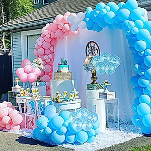 Gender Reveal Balloons,50 Pcs Pink Blue White Latex Balloons For Baby Shower Gender Reveal Supplies and Decorations