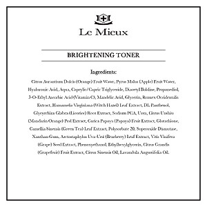 Le Mieux Illuminating Toner - Hyaluronic Acid & Witch Hazel Toner for Face, Facial Solution for Glowing Skin, Help Minimize Dark Spots & Uneven Tone, No Parabens or Sulfates (6 oz / 180 ml)