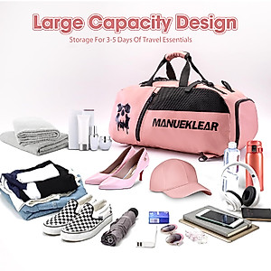 Gym Bag for Women and Men Duffle Bag for Men with Shoe Compartment, Women Sports Duffel Bags for Traveling with Wet Pocket, Gym Backpack for Men Workout Weekender