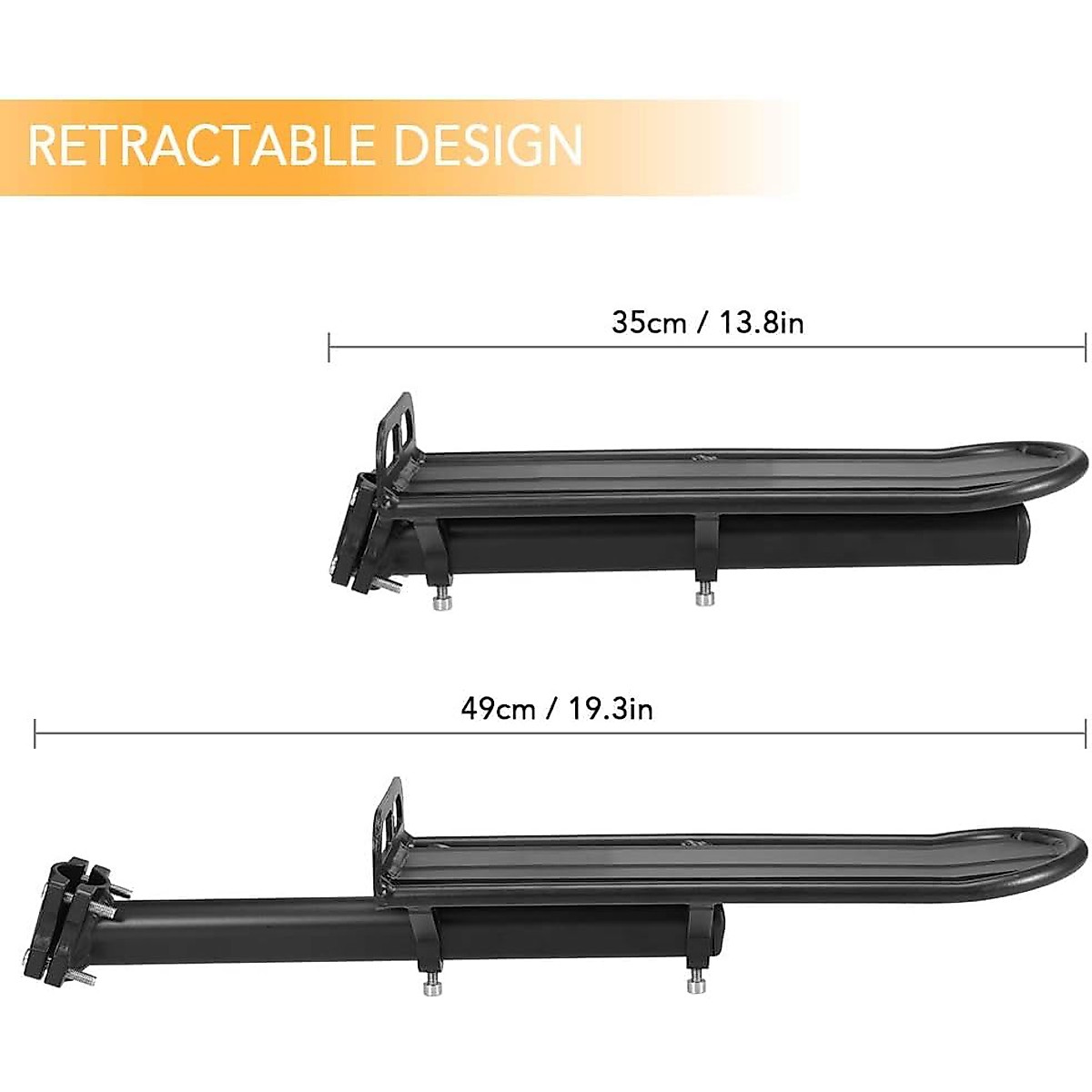Lixada Bicycle Luggage Rack Retractable Aluminum Alloy Bicycle Holder Bicycle Rear Post Rack Bicycle Bag Luggage Cargo Carrier Rack
