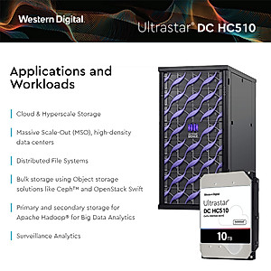 HGST WD Ultrastar DC HC510 10TB 7200 RPM SATA 6Gb/s 3.5" Helium Platform Enterprise Hard Disk Drive - HUH721010ALE604 (0F27606)