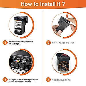 TESEN PG245XL CL246XL Remanufactured Ink Cartridge Replacement for Canon PG-245 XL CL-246 XL Use with Canon PIXMA MX492 MX490 MG2420 MG2520 IP2820 TS202 TS3120 Printer (2 Pack, 1Black+1Color, Combo)