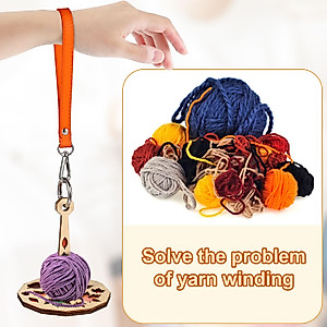 Portable Wooden Yarn Spinner, Wrist Yarn Holder Yarn Ball Holder Yarn Spinner Yarn Holder for Knitting Crochet Accessories and Gadgets Gift for Crafters (Maple Leaf)
