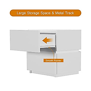 furtble Stackable 2 pcs 1-Drawer End Table, Bedside Nightstand, Multi-Purpose Storage Closet Cube for Bedroom, Storage Cabinet for Entryway, Sofa Beside Drawer Chest Dresser, 15.8 in, White