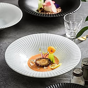 Salad Fruit Bowl Japanese-style Household Ramen Large Soup Bowl Deep Plate Ceramic Fruit Salad Bowl Dessert Bowl Tableware Ramen Bowl (Color : A, Size : Medium)