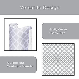 Smart Design Shelf Liner w/ Decorative Adhesive - Washable Cutable Material - Non Slip & Peel Design - for Shelves, Drawers, & Flat Surfaces - Kitchen (18-inch X 20-feet) [Metro Gray Lattice]