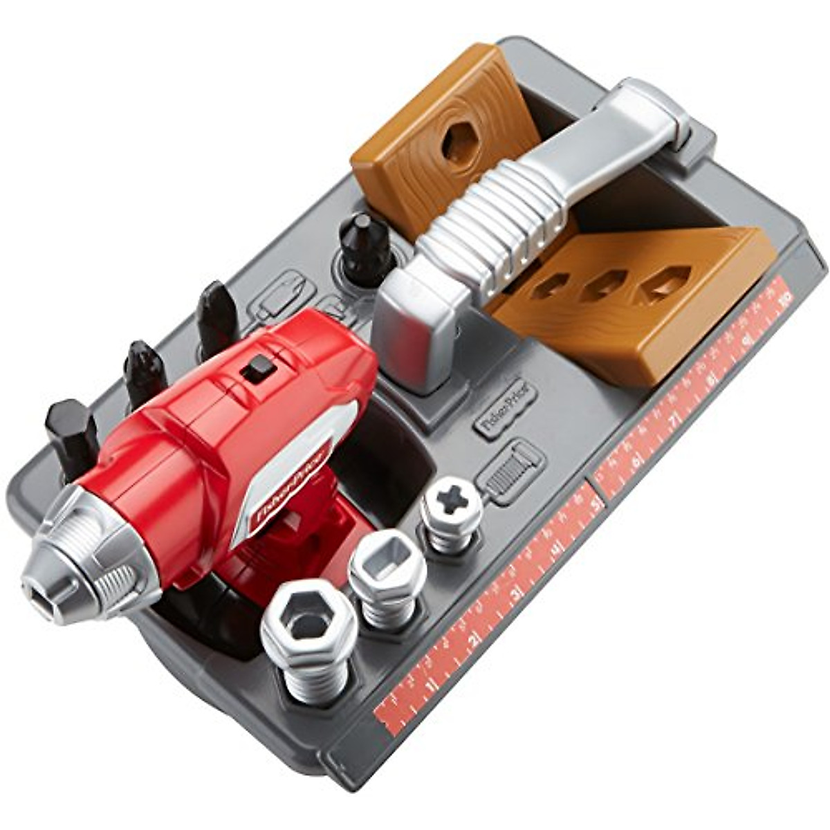 Fisher-Price Preschool Toy Drillin’ Action Tool Set with Sounds, 10 Pieces for Construction Pretend Play for Kids Ages 3+ Years